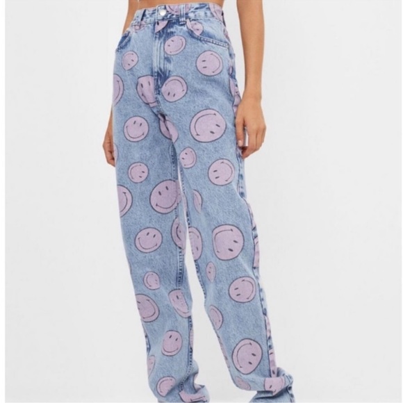 Bershka | Jeans | Bershka Smileys Denim | Poshmark